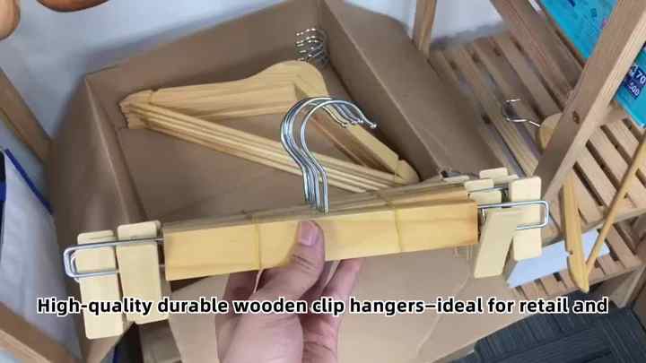 Durable Eco-Friendly Pine Wood Hangers Stainless Steel Hooks Single ...