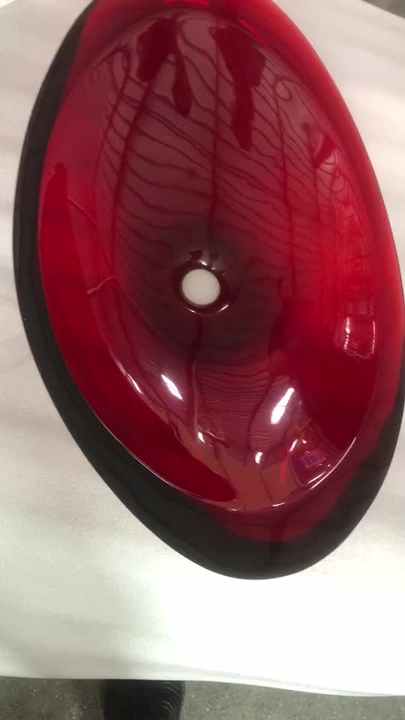 Tea Color Freestanding Basin Pure Resin Bathroom Sink Floor Stand Resin ...