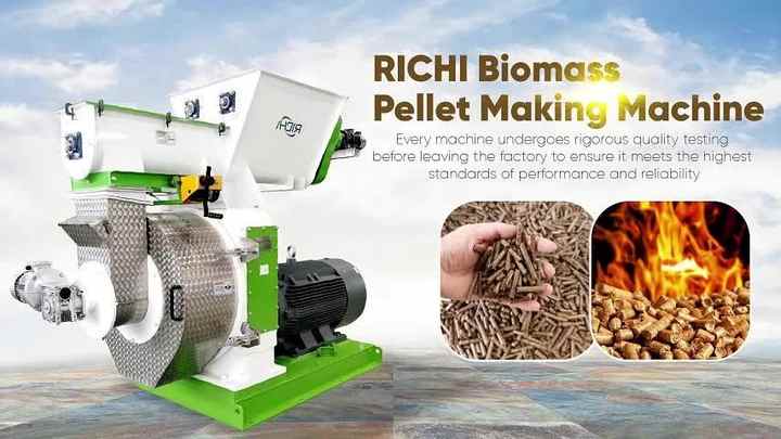 RICHI Small Biomass Pellet Machine - High Output Corn Stalk Cob Rice ...