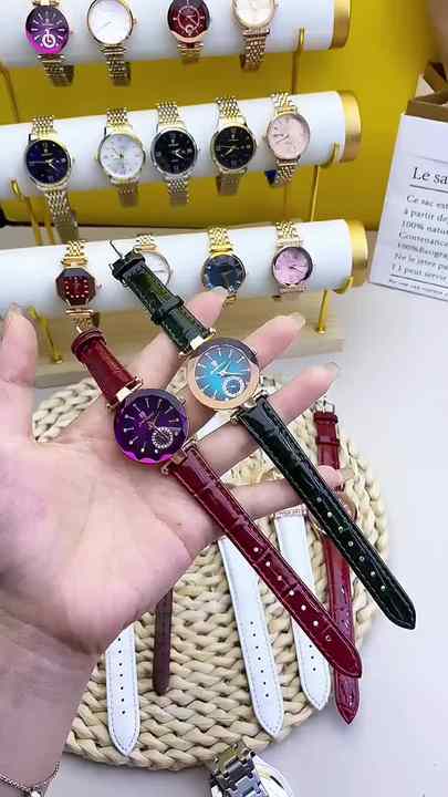 POEDAGAR 719 Leather Women's Quartz Wristwatch Fashion Vintage Business ...