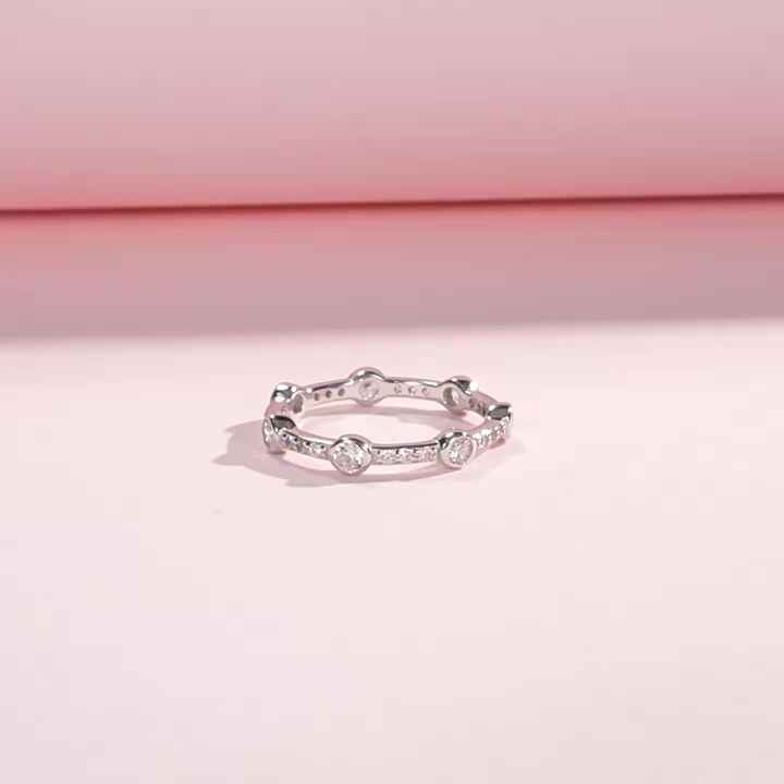 Fashion Exquisite Business Rings Geometric All-match Full Diamond Hand ...