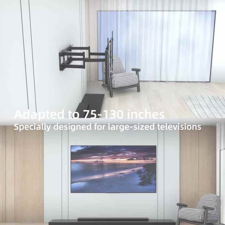 75 - 130 Inch TV Wall Mount Full Motion Bracket for Large - Screen ...