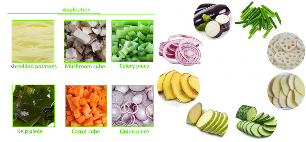 TJ-118 CNC multi-functional vegetable cutting machine double head kitchen equipment