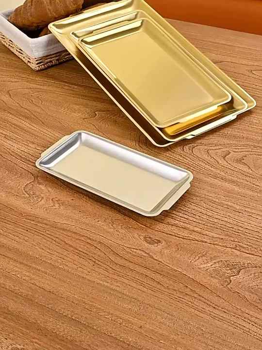 Stainless Steel Food Storage Tray Flat Bottom Shallow Trays Sushi BBQ ...