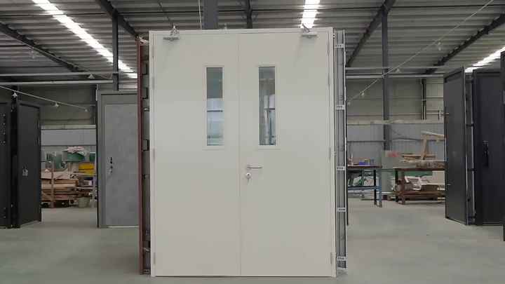Fire Rated Steel Emergency Exit Door Modern Double Leaf Safety ...