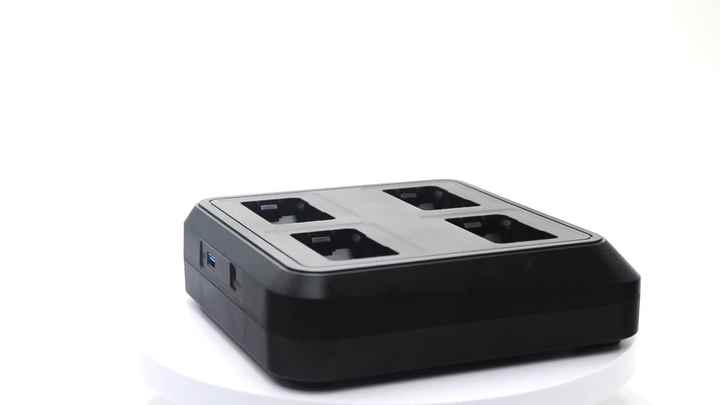 Screen-free 4-Port Docking Station for Body Worn Cameras