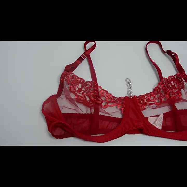 Wholesale Women's Thin Lace Bra Split Underwear Set