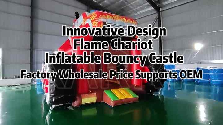 New Design Red Flame Chariot Inflatable Bounce House Commercial ...