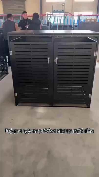 Outdoor 240L Steel Trash Can Standing Structure Elegant Rectangular ...