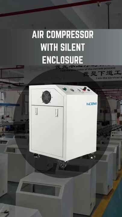 New HCEM 3/4HP Portable Ultra-quiet Oil-free Air Compressor Soundproof ...
