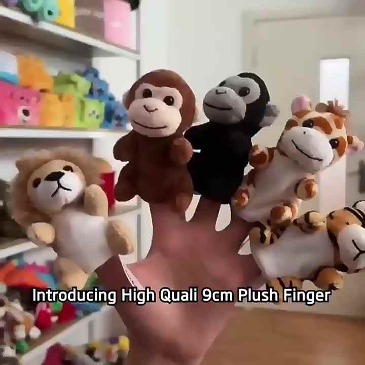 Set of 10 Soft Cartoon Farm Animals Plush Dolls Baby Duck Finger ...