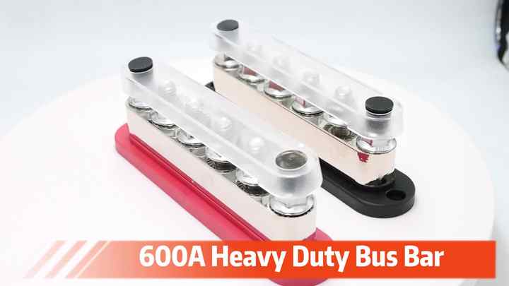 6 Stud 48V DC 600A Bus Bar, M10 Terminal Block with Cover, Pure Copper ...