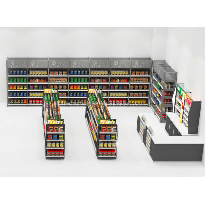 Mini Supermarket Design - Efficient Retail Gondolas