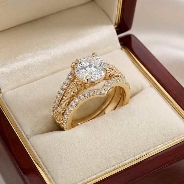2026 Trend Luxury Combination Ring - 10K/14K/18K Gold Group Inlaid Lab ...