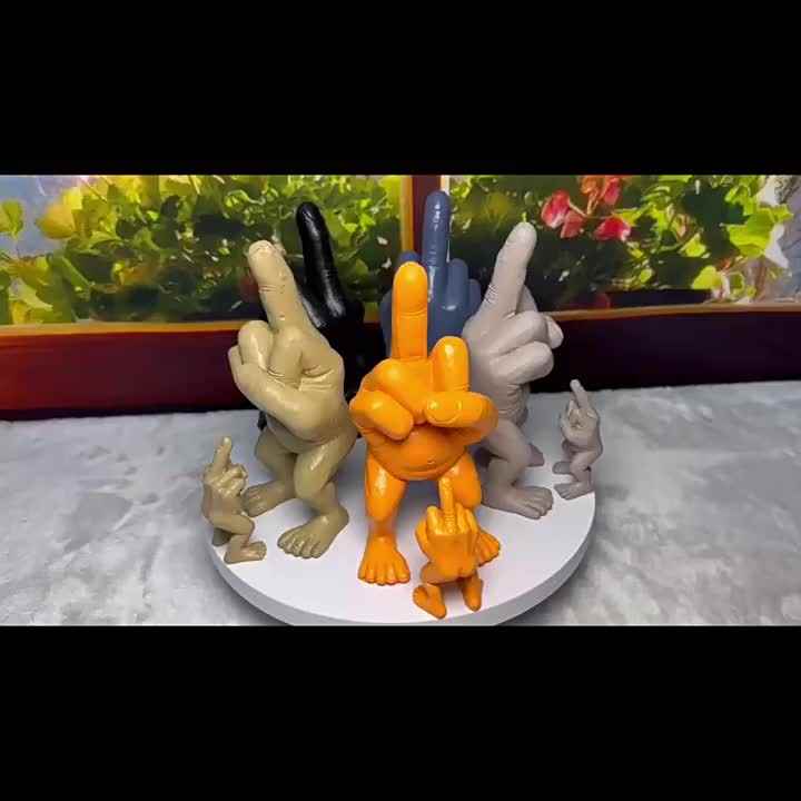 2024 New Middle Finger Figure with Legs Funny Figurine Gag Gifts Joke ...