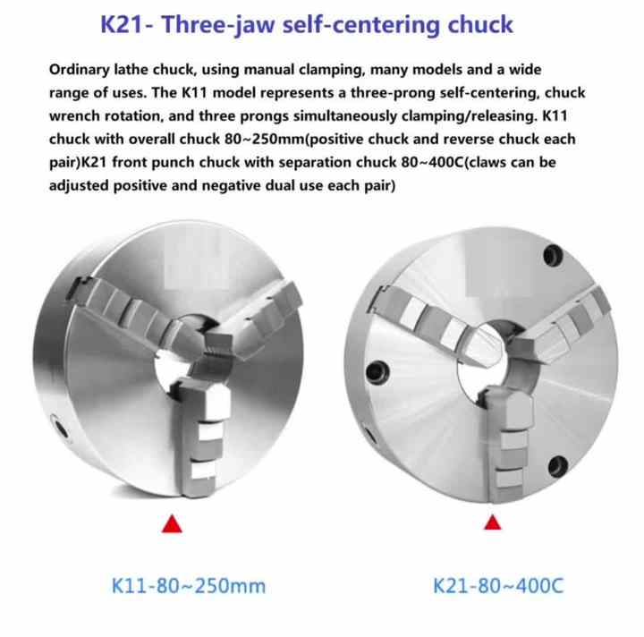 K11 Three-jaw Self-centering Chuck 100mm 125mm 200mm Precision Metal ...