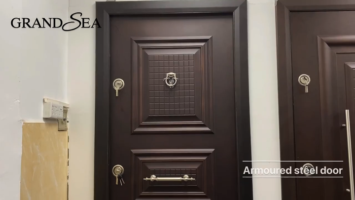 Italian Style Wooden Armoured Security Steel Door for Home