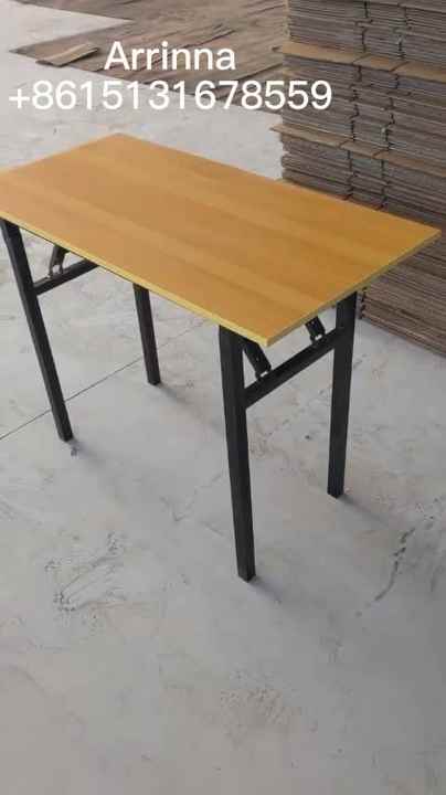 Foldable Rectangular Table with Iron Legs - Perfect for Dining