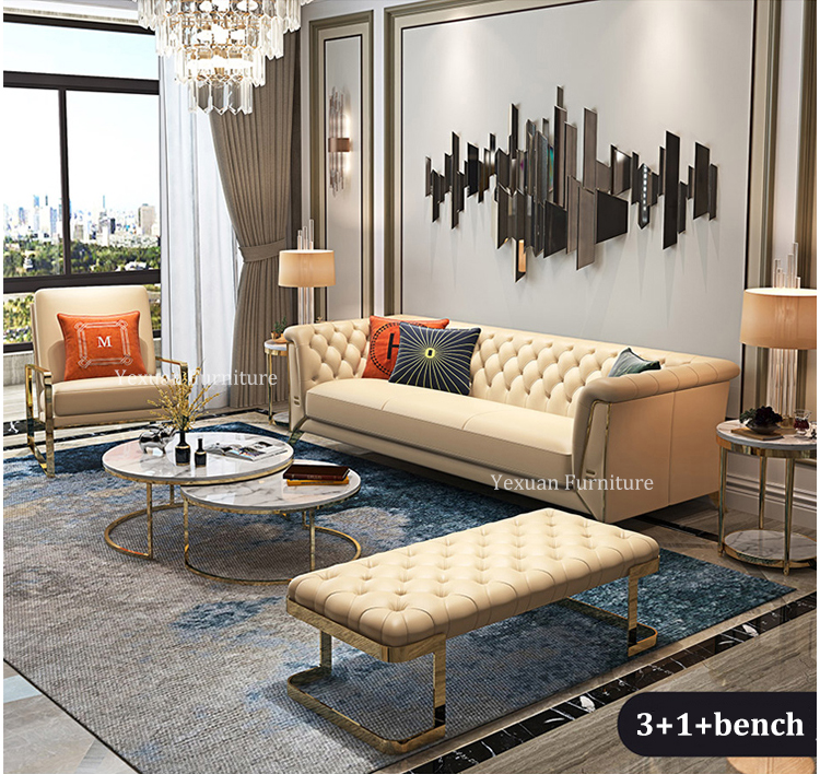 high quality 5 star luxury hotel hall sofa leather upholstered sofa set ...