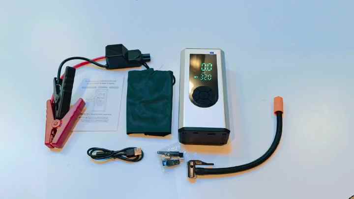 HF825 Tire Inflator - Portable 4-in-1 Emergency Tool Kit