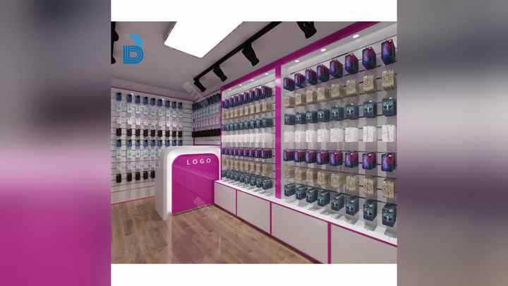 Small Mobile Shop Interior Design - Phone Display Showcase