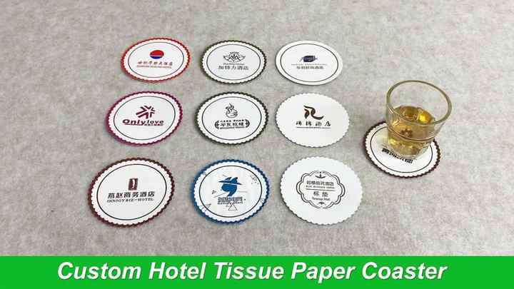 Custom Disposable Round Tissue Paper Coasters Mat Hotel Glass Cup ...
