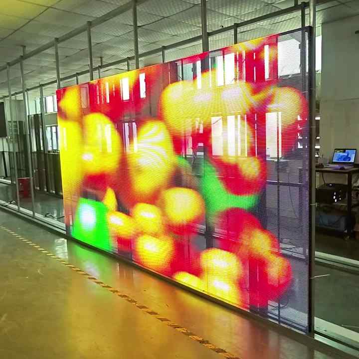 Smart Transparent LED Curtain Screen P3.91-7.81 IP65 Waterproof Digital ...