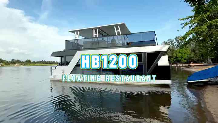 Luxury 2-Floor Houseboat with Floating Bar & Restaurant
