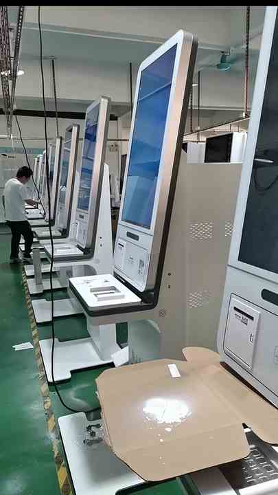 Touch Screen White Kiosk Display Machine Touch Screen Self Service ...