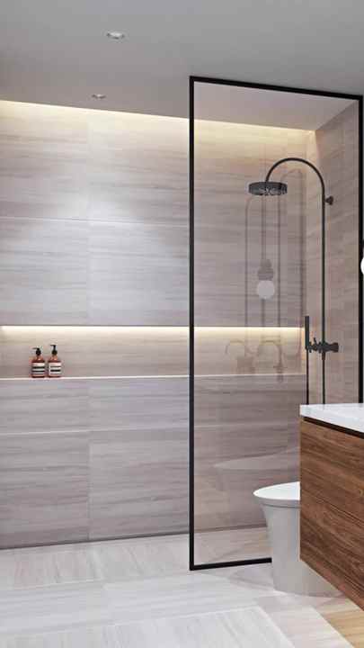 Frameless Walk-In Shower Enclosure with One-Sided Glass Design | Eco ...