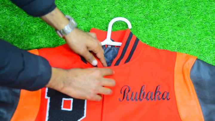 Custom Men's Waterproof Varsity Jacket Red Wool Body with Embroidered ...