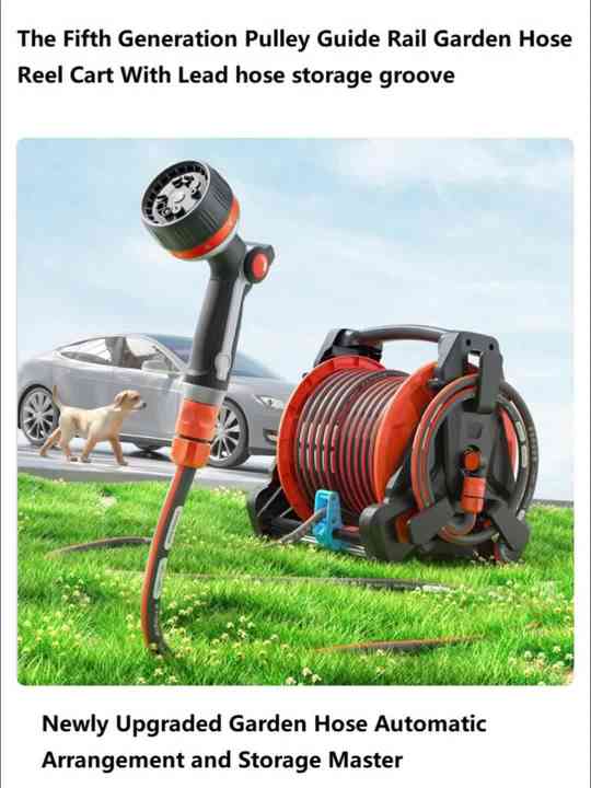 Ultra-flexible Garden Hose Reel Trolley Garden Hose Storage Rack Garden ...