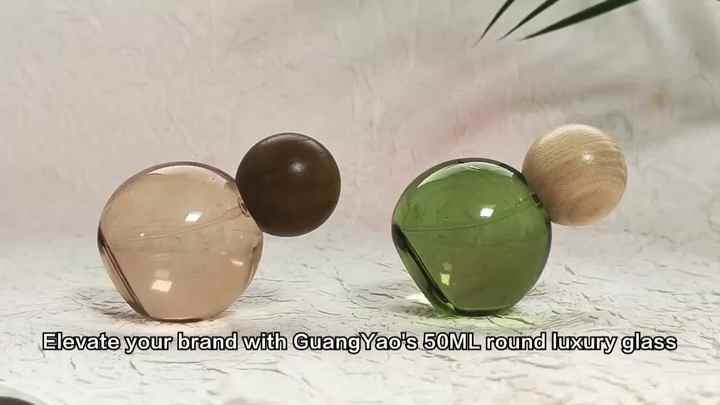 Luxury Custom Wooden Lid Glass Sphere Perfume Spray Bottle Eco-Friendly ...