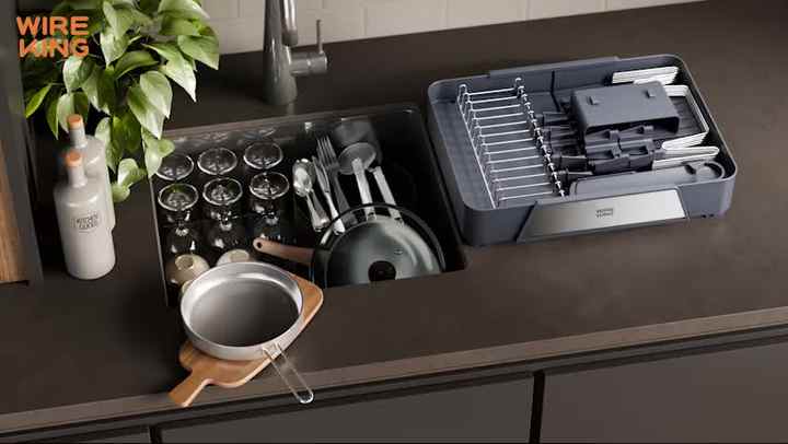 WIREKING Countertop Storage 3 Stretchable Family Over Sink Dish Drying ...