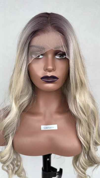 Soft Silicone Base Cap Medical Wig - 28 Inches Long Blonde