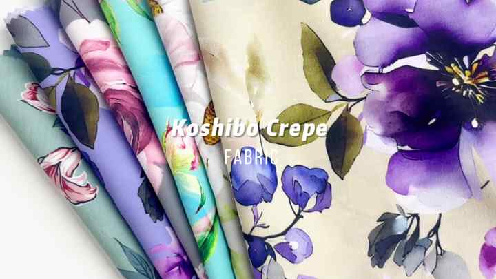 Koshibo Crepe Fabric - Lightweight, Printed Hijab Material
