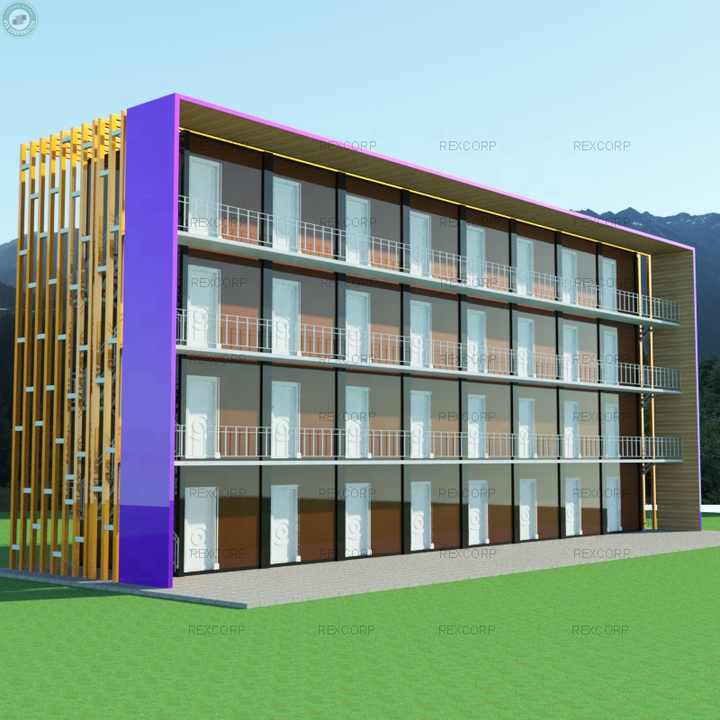 Modern Modular Hostel: 4 Storey Student Accommodation Apartment for ...