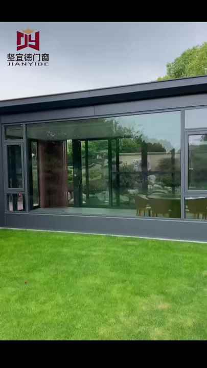 Modern Villa Glass Sunroom Reflective Roof Tempered Glass Aluminium ...