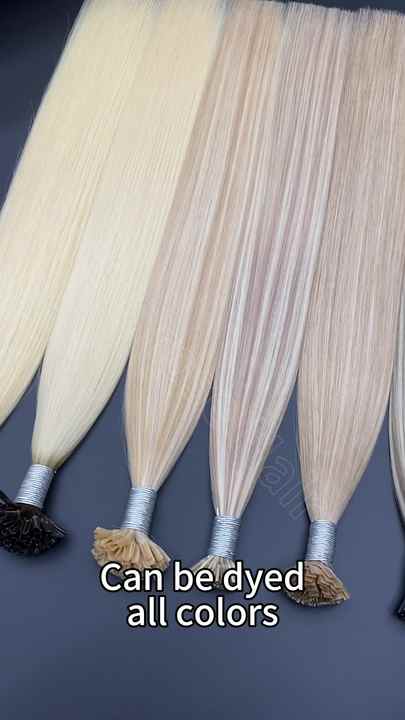 Pre Bond K Tips Flat Tips 100% Cuticle Remy Super Double Drawn Keratin ...