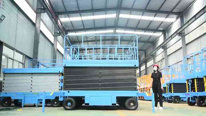 10m Full-Rise Scissor Lift Wheeled and Tracked Electric Fork Lift ...