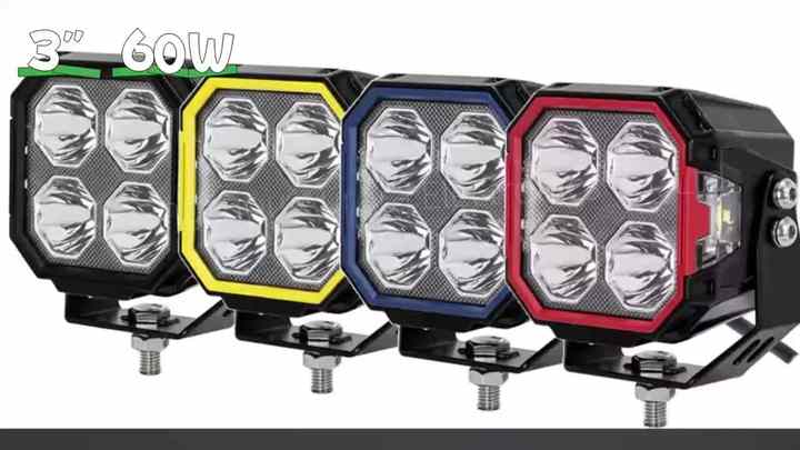 Aurora 2026 New LED Pods 3 Inch 60W LED Spot Offroad Lights 5700lm Blue ...