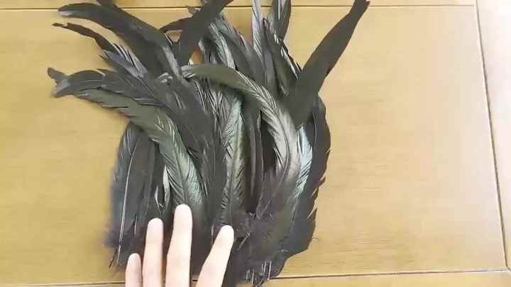 Handmade DIY Rooster Tail Hair 35-40CM Long Dyed Natural Chicken ...
