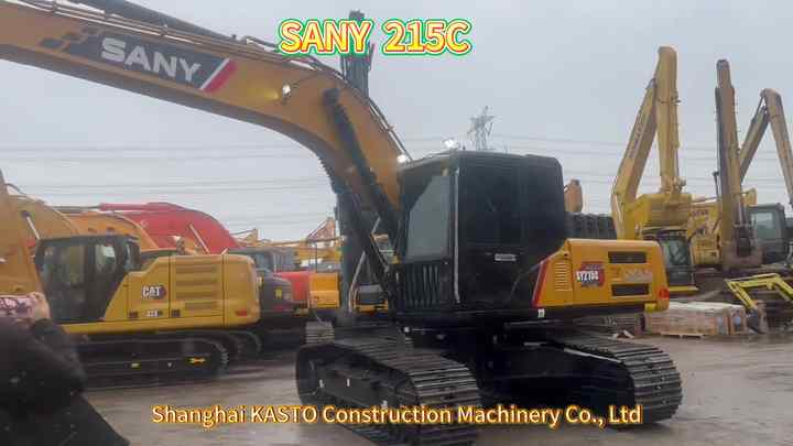 China Sany SY215C Excavator Used Engineering Excavators Construction ...
