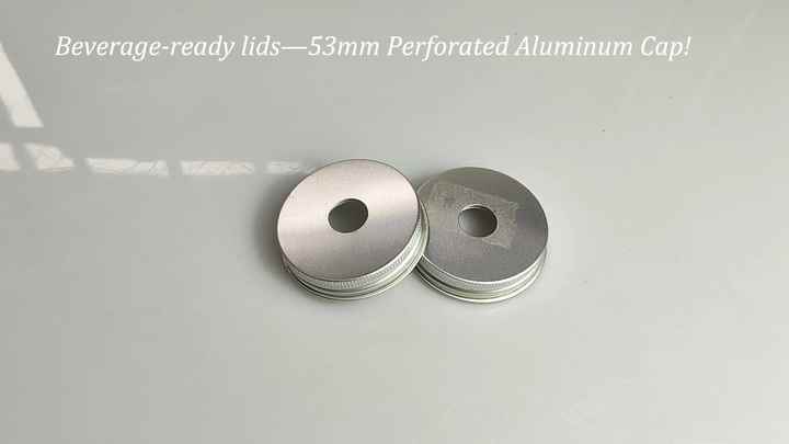 53mm Perforated Aluminum Lid Metal Threaded Aluminum Cap Beverage Milk ...