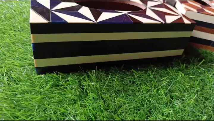 Luxury Resin Inlay Tissue Paper Box for Table Decoration Real Green ...