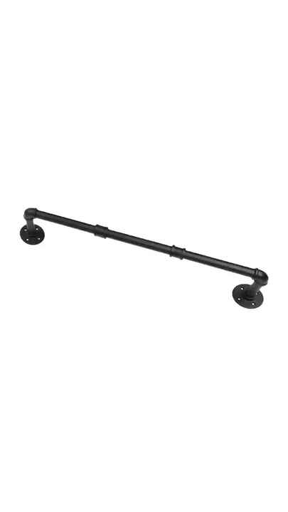 YIJIALE Wall Mounted Black Iron Garment Clothes Bar Boutique Clothes ...