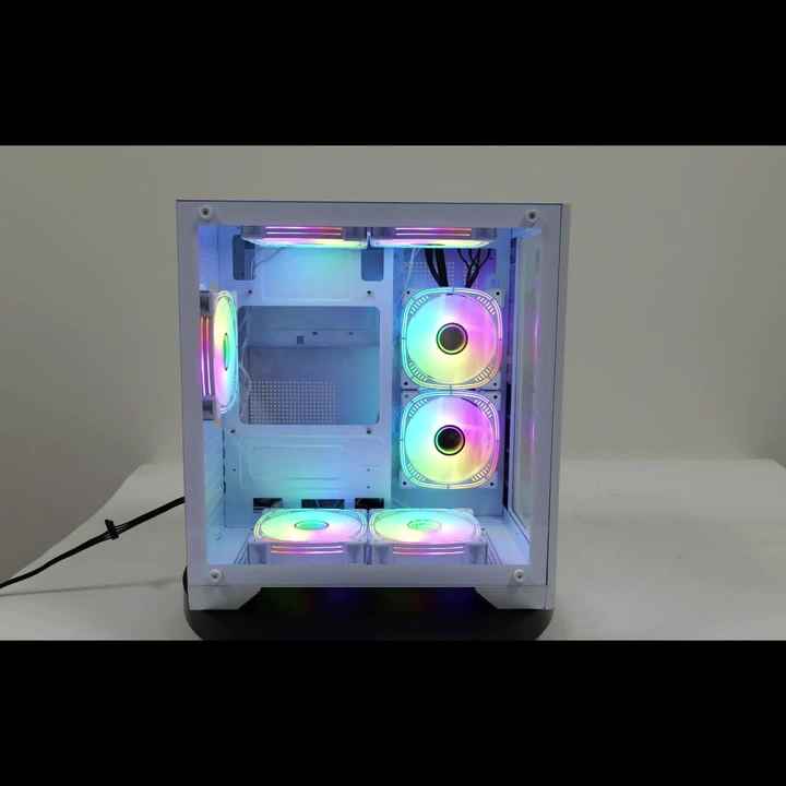 Manmu Mid Tower White Gaming PC Case - ATX/MicroATX PC Cabinet with USB ...