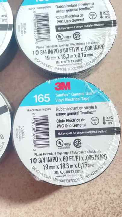 3 M Vinyl Electrical Tape 165, Black| Alibaba.com