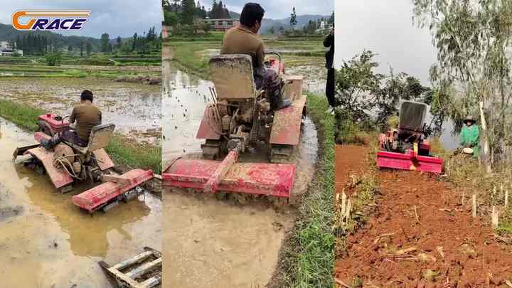 Remote Control Multifunction Ride on Chinese Mini Farm Tiller Crawler ...