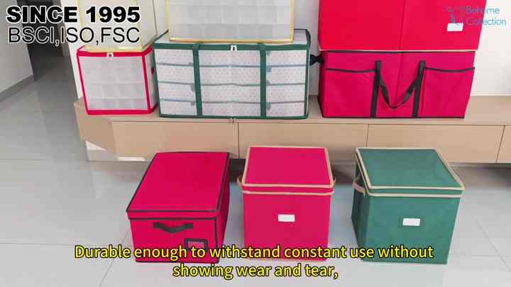 Collapsible Divided Storage Box for Delicate Holiday Decor, Multi ...
